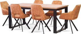 Stima Jídelní stůl 970 dub wotan/černý kov | Odstín: wenge,Rozklad: S rozkladem + 40 cm,Délka stolu: 120,Šíře stolu: 80