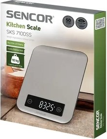 SENCOR SKS 7100SS stříbrná / Digitální kuchyňská váha / max. 10kg / do
