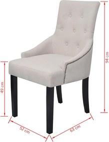Jídelní židle 2 ks krémově šedé textil 242402