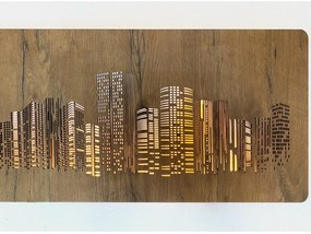 Li-Go "Mrakodrapy" světelný obraz 230V 125x40cm provedení povrchu: dub