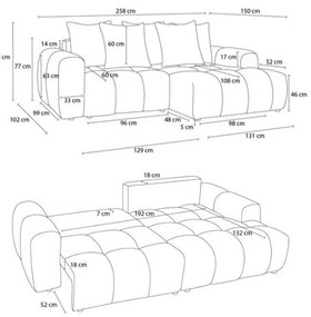 Světle šedá žinylková rozkládací/s úložným prostorem rohová pohovka (levý roh/s lenoškou) Roxelane – Bobochic Paris