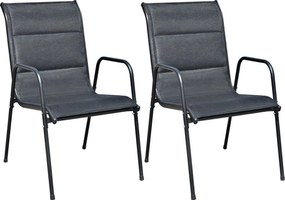 vidaXL 3dílný bistro set ocelový černý [43315]