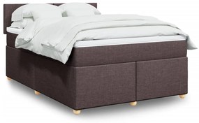 Box spring postel s matrací tmavě hnědá 140x190 cm textil 3288971