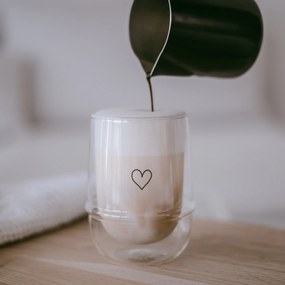 Eulenschnitt Dvoustěnná sklenice na teplé nápoje Heart 300 ml, čirá barva, sklo