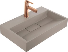 Rea Goya, umyvadlo z konglomerátu na desku/závěsné, 50 cm, béžová, REA-U4412