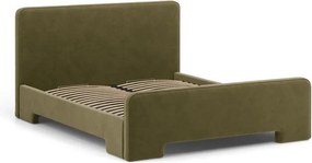 Světle zelená čalouněná dvoulůžková postel s roštem 140x200 cm Eda – Micadoni