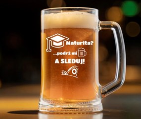 Dekorant Pivní půllitr pro maturanty MATURITA?