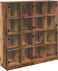 Vysoký bufet 2 ks Staré dřevo 68 x 37 x 142 cm Kompozitní dřevo 3402644