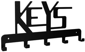 Černý kovový věšák na klíče Keys