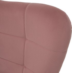 Křeslo s podnoží, růžová Velvet látka/dub, HABEN