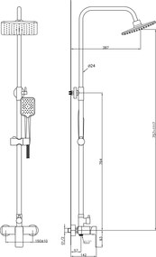 Aqualine Aqualine, FACTOR sprchový sloup, chrom, FC960