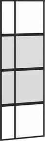 vidaXL Posuvné dveře 76 x 205 cm tvrzené sklo a hliník [155228] Barva: Černá