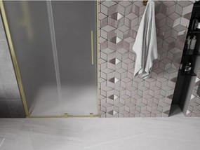 Mexen Velar, posuvné sprchové dveře do otvoru 90 cm, 8mm sklo námraza, zlatá matná, 871-090-000-31-55