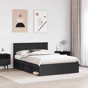 Rám postele s čelo Černá 160 x 200 cm Kompozitní dřevo 3407851
