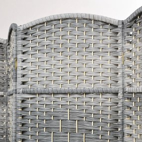 HOMCOM 4-panelový skládací paraván 180x180 cm Rozdělovač místnosti Ochranný paraván Polypropylen pro kancelář ložnici Šedá směs