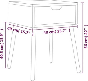 vidaXL Noční stolek 40 x 40 x 56 cm dřevotříska [326797] Barva: bílá a dub sonoma