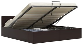 vidaXL Rám postele s úložným prostorem šedý umělá kůže 180 x 200 cm