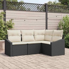 Set pohovek 4 ks Černá polyratan 3346697