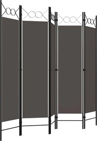 5dílný skládací paraván antracitový 200 x 180 cm 320709