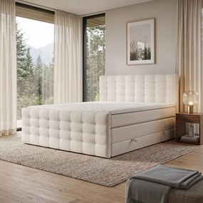 Krémová boxspring postel s úložným prostorem 160x200 cm Blend – Maison de Rêve