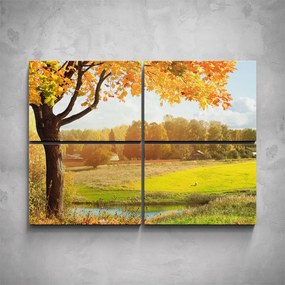 4-dílný obraz - Podzimní příroda - PopyDesign