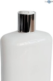 Dávkovač na mýdlo 400 ml bílý s bílo-stříbrným DISC TOP LIMA