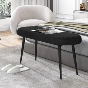 Costway Lavice 113 cm s polštáři a kovovými nohami čalouněná otoman do nosnosti