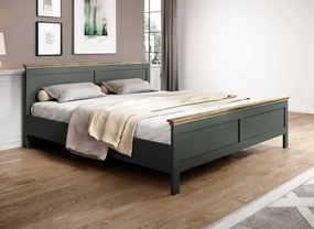 Manželská postel 180 cm Elvina S Typ 31 (tmavě zelená + dub lefkas). 1031009