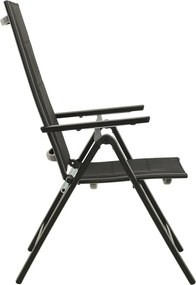 vidaXL Skládací zahradní židle 2 ks textilen a hliník černé [312189]