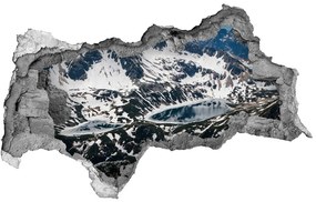 Wallmuralia Díra 3D ve zdi nálepka Jezero v Tatrách 95x73 cm