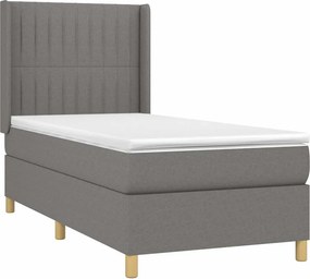 Box spring postel s matrací tmavě šedá 90x190 cm textil 3132114