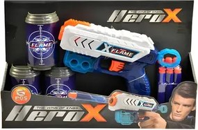 MADE Pistole Hero-X / 6 pěnových nábojů s přísavkou / 3 terče / Dostře