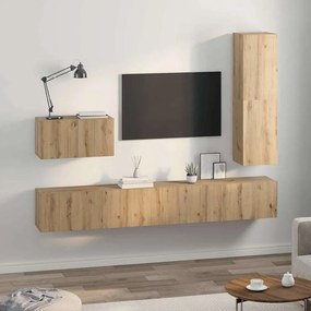vidaXL 4dílný set TV skříněk kompozitní dřevo [3393329] Barva: dub sonoma