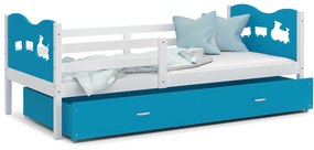 Dětská postel s výřezem a úložným prostorem 160 x 80 cm barevný rám