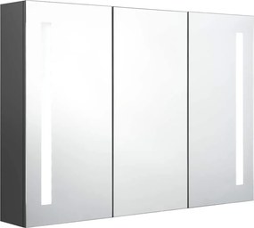 LED koupelnová skříňka se zrcadlem 89 x 14 x 62 cm šedá 326527