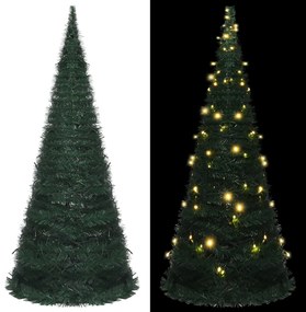 Skládací umělý vánoční stromek s LED zelený 210 cm,  321525 HangarStore.cz
