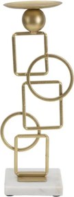 Svícen Marie 31 cm zlatý/mramor