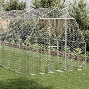 Výběh pro slepice 2,5x12x2,25 m pozinkovaná ocel 3328520