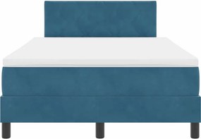 Postel s boxspringem s čelo Tmavě modrá 120 x 190 cm samet 3339228