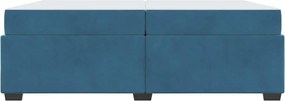 Rám postele s matrací Tmavě modrá 200 x 200 cm textil 3399312