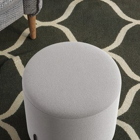 HOMCOM Sametový Ottoman Pouf s Ocelovými Nohami Ø 35 x 38 cm pro Obývací Pokoj a Ložnici | Aosom