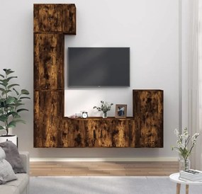 vidaXL 5dílný set TV skříněk kompozitní dřevo [3188615] Barva: hnědý dub
