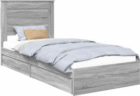 Postel s úložným prostorem se zásuvkou Šedá Sonoma 75 x 190 cm 3410283