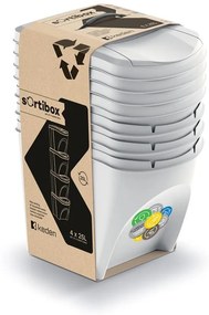 Sada 4 odpadkových košů Soorti na tříděný odpad 4 x 25 l bílá
