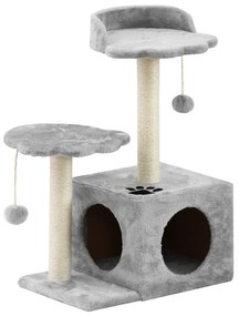 Tutumi - Kočičí strom - šedá/bílá - 44x65x30 cm