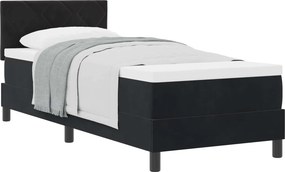 Postel s boxspringem s polštářem s čelo Černá 80 x 200 cm samet 3339202
