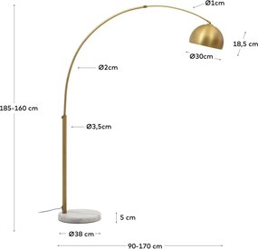 Černá stojací lampa s kovovým stínidlem (výška 160 cm) Madali – Kave Home