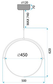 Toolight Závěsné LED osvětlení v industriálním stylu APP1427-C