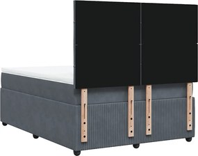 Box spring postel s matrací tmavě šedá 140x200 cm samet 3292359
