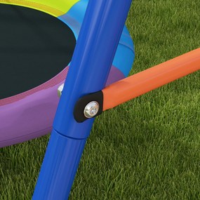 Zahradní houpačka Outsunny pro děti, hnízdová houpačka pro 1-2 děti s vyztuženým kovovým rámem ve tvaru A, 196x172x180cm, vícebarevná
